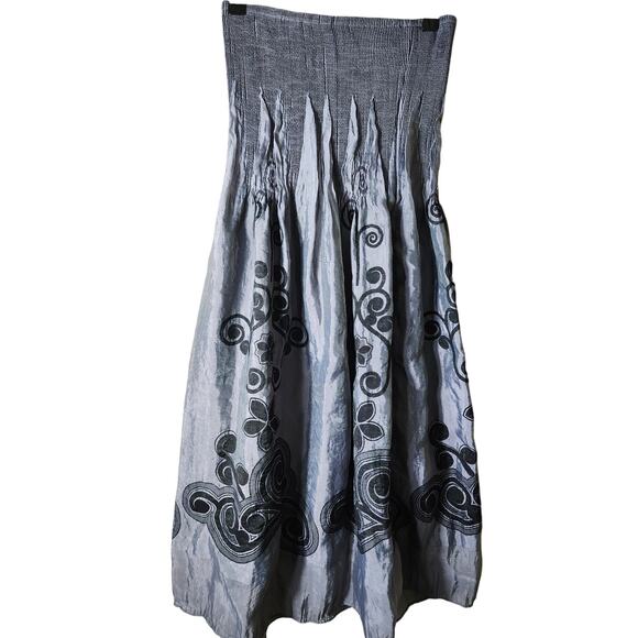 Anthropologie | Dresses | Lapis Anthropologie Gray Blue Goth Emo Floral ...